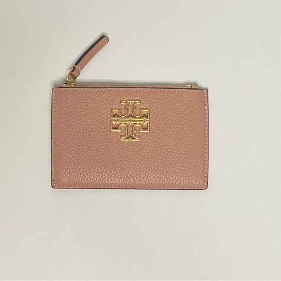 Tory Burch | Bags | Tory Burch New Britten Zip Card Case Pebbled ...